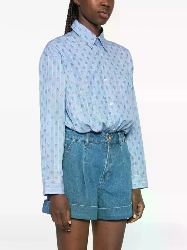 Etro Floral-print Striped Bodysuit