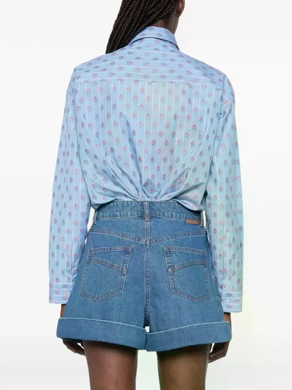Etro Floral-print Striped Bodysuit