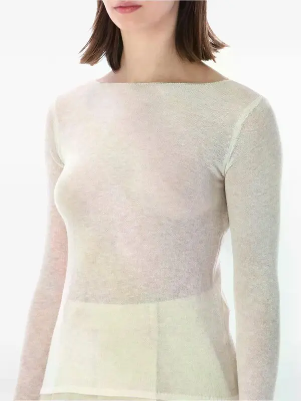 Auralee Sheer Cashmere Sweater - Neutrals