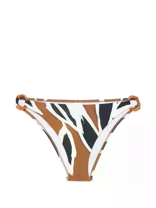 MARYAN MEHLHORN Ring-detail Print Bikini Bottom - Neutrals