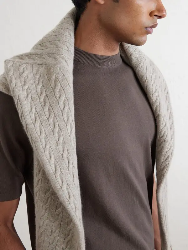 DE PETRILLO Knitted Cotton T-shirt - Brown