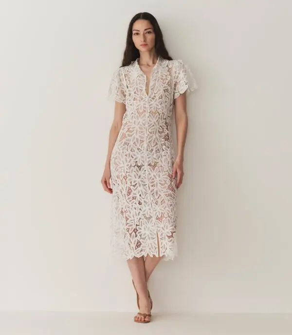 HMD Etoile Lace Midi Dress - Salt