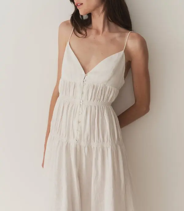 HMD Irina Linen Maxi Dress - Salt