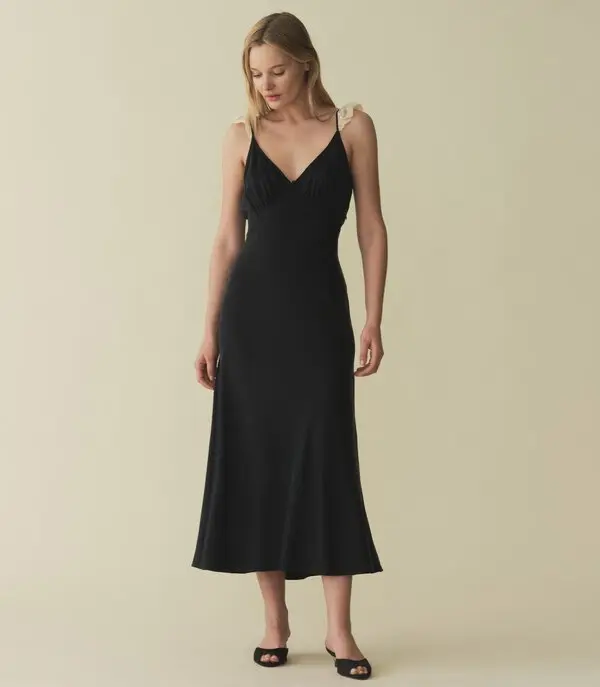 HMD Claire Silk Satin Dress - Black