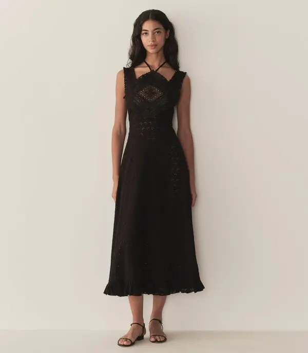 HMD Frieda Eyelet Embroidered Halter Dress