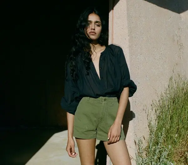 HMD Weslie Stonewashed Cotton Twill Shorts