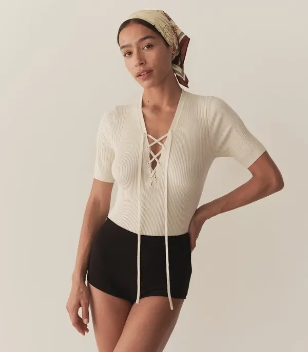 HMD Auguste Ribbed Top - Creme