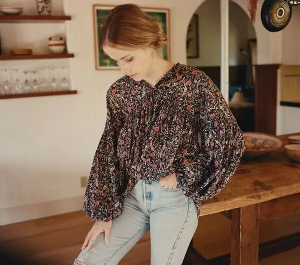 HMD Floral Print Thistle Top