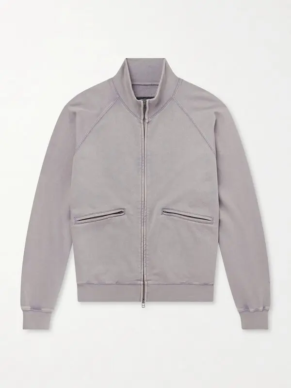 FRIZMWORKS Cotton-blend Jersey Zip-up Sweatshirt - Gray
