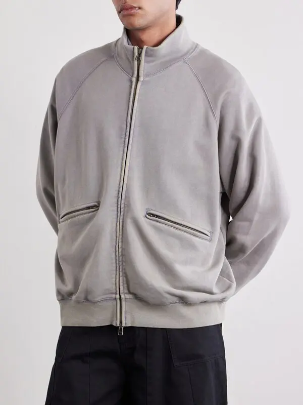 FRIZMWORKS Cotton-blend Jersey Zip-up Sweatshirt