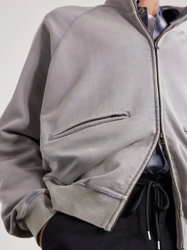 FRIZMWORKS Cotton-blend Jersey Zip-up Sweatshirt