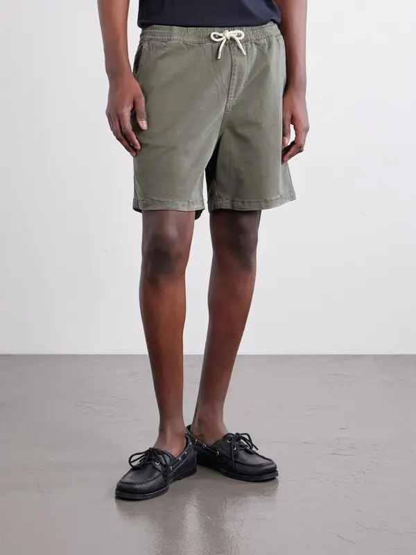 Nn07 Straight-leg Twill Drawstring Shorts - Green