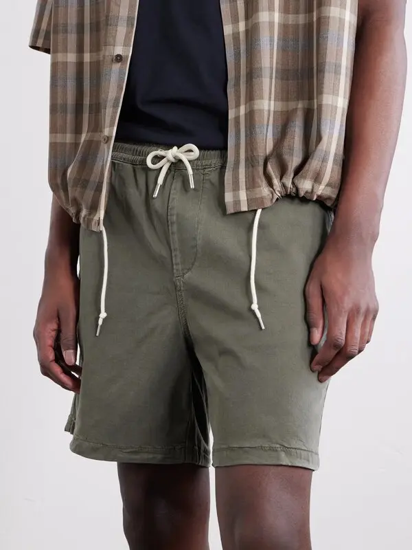 Nn07 Straight-leg Twill Drawstring Shorts - Green
