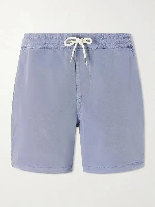 Nn07 Straight-leg Twill Drawstring Shorts - Blue