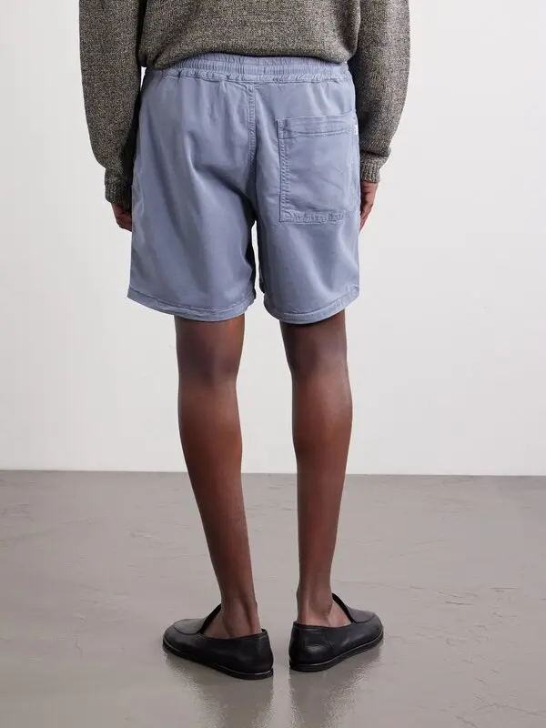 Nn07 Straight-leg Twill Drawstring Shorts - Blue