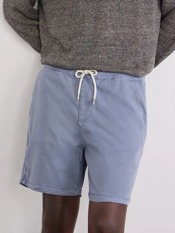 Nn07 Straight-leg Twill Drawstring Shorts - Blue