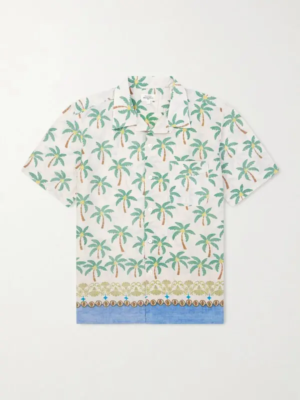 Hartford New Palmito Printed Cotton Shirt - Neutrals