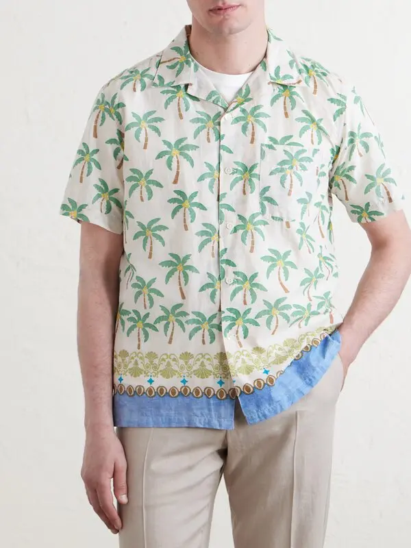 Hartford New Palmito Printed Cotton Shirt - Neutrals