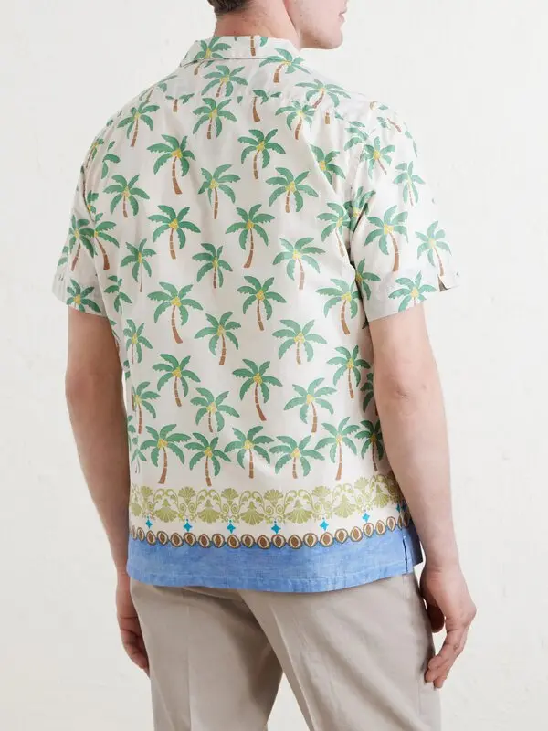 Hartford New Palmito Printed Cotton Shirt - Neutrals