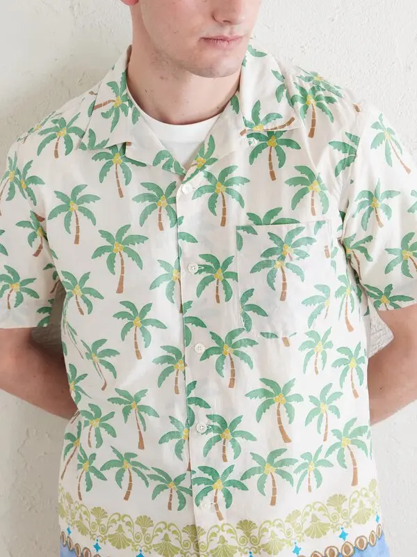 Hartford New Palmito Printed Cotton Shirt - Neutrals