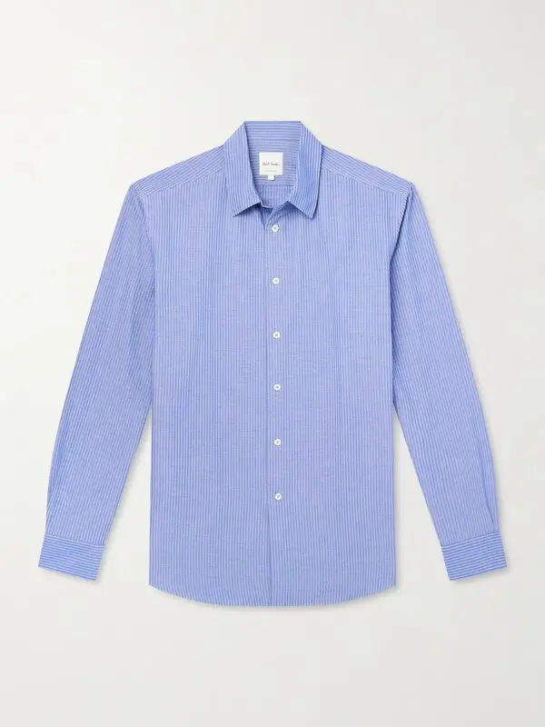 Paul Smith Striped Cotton-seersucker Shirt - Blue