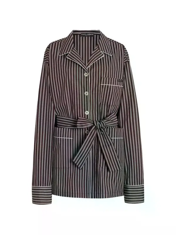 Dolce & Gabbana Striped Poplin Shirt - Brown