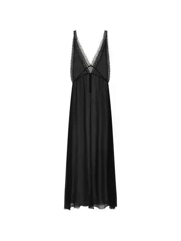 Dolce & Gabbana Long Chiffon Dress - Black
