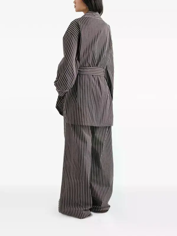 Dolce & Gabbana Striped Poplin Trousers - Brown