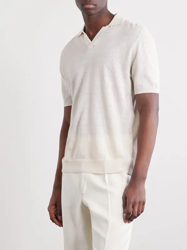 Fedeli Delta Linen And Cotton-blend Polo Shirt