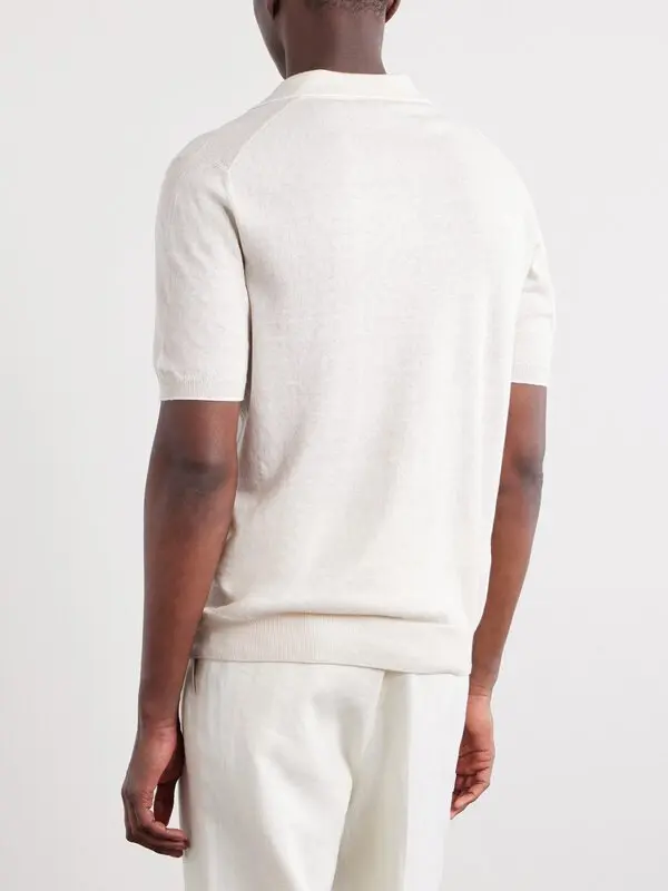 Fedeli Delta Linen And Cotton-blend Polo Shirt