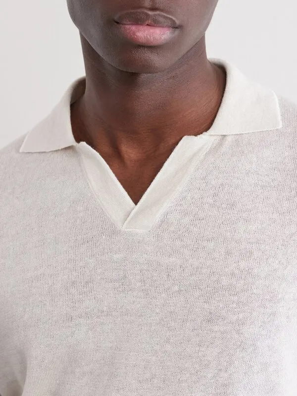 Fedeli Delta Linen And Cotton-blend Polo Shirt