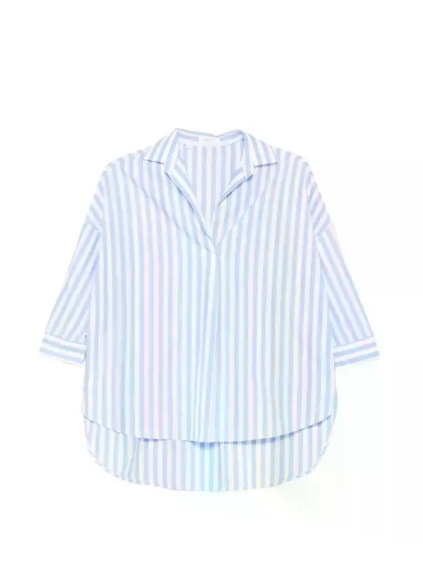 BARBA NAPOLI Striped Collared Shirt - Blue
