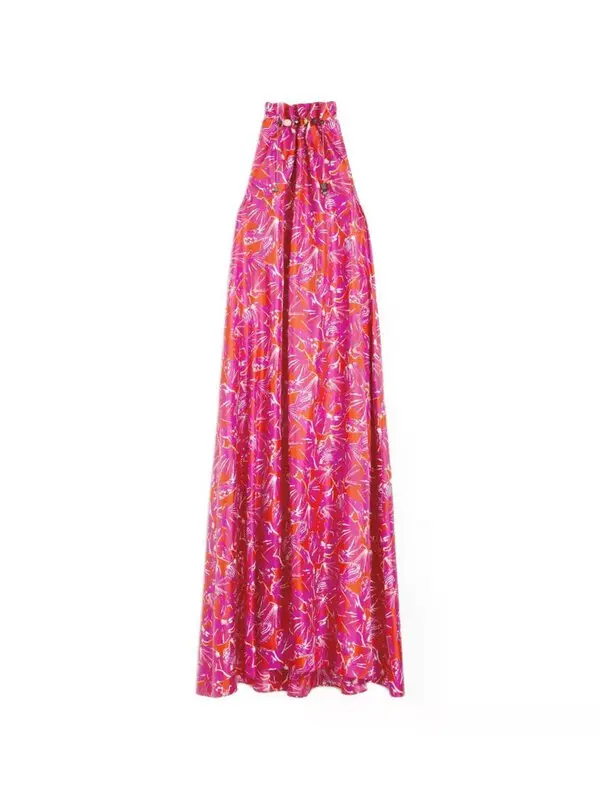 Max Mara Floral-print Twill Silk Maxi Dress - Pink