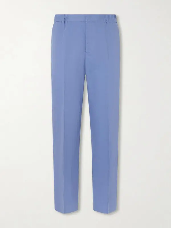 Paul Smith Straight-leg Cotton, Linen And Lyocell-blend Trousers - Blue