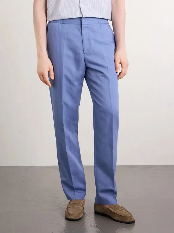 Paul Smith Straight-leg Cotton, Linen And Lyocell-blend Trousers
