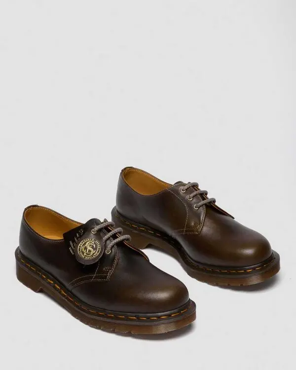 Dr. Martens 1461 Made In England Classic Calf Leather Shoes - Gray
