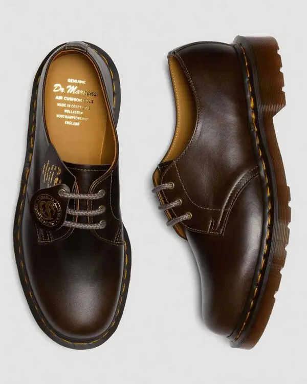 Dr. Martens 1461 Made In England Classic Calf Leather Shoes - Gray