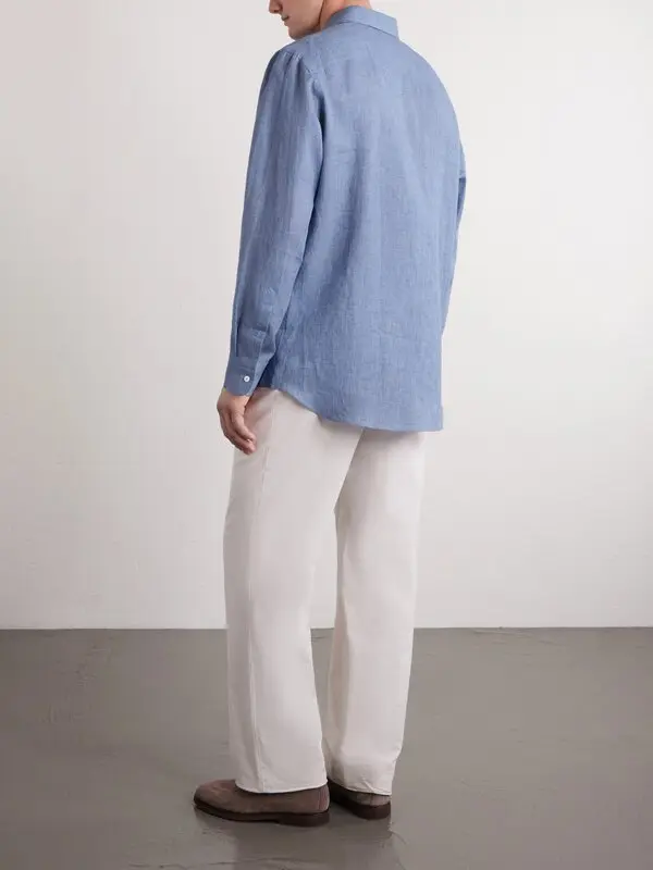 Brioni Button-down Collar Linen Shirt