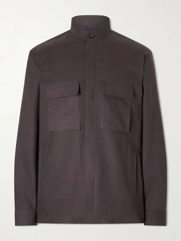 Zegna Linen Overshirt - Dark Brown