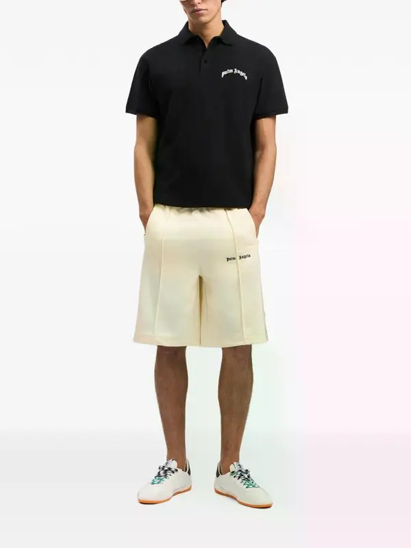 Palm Angels Curved Logo Polo Shirt - Black