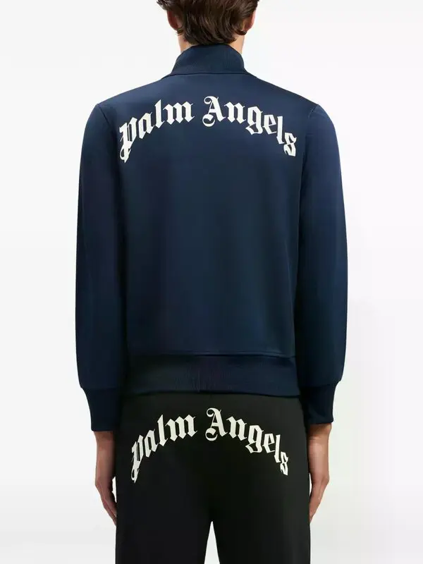 Palm Angels Curved Logo Jacket - Blue