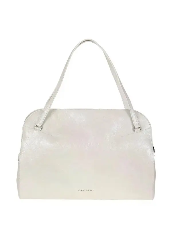 ORTIGNI Large Lido Leather Tote Bag - White