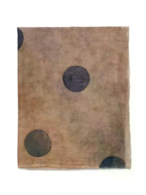 UMA WANG Polka-dot Distressed Scarf - Neutrals