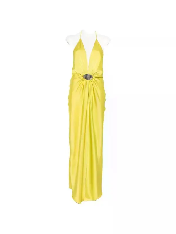 SIMONA CORSELLINI Halter-neck Maxi Dress - Yellow