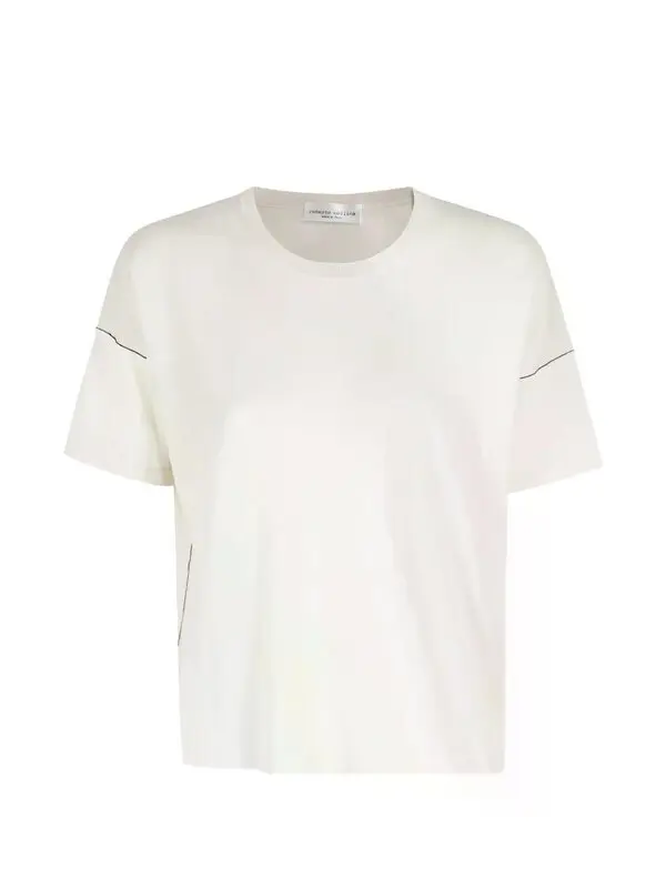 ROBERTO COLLINA Contrast-stitching T-shirt - Neutrals