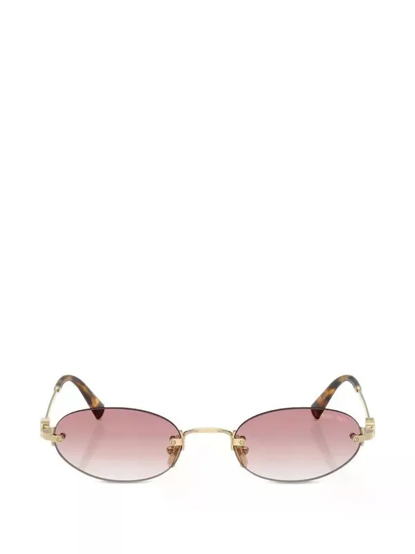 Miu Miu Oval-frame Sunglasses - Gold