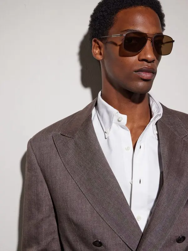 Brunello Cucinelli Aviator-style Sunglasses - Brown