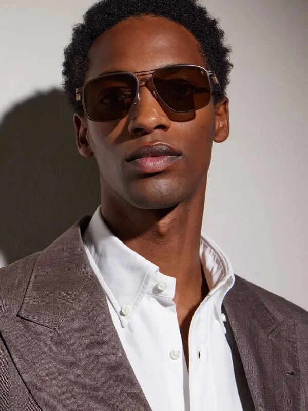Brunello Cucinelli Aviator-style Sunglasses - Brown