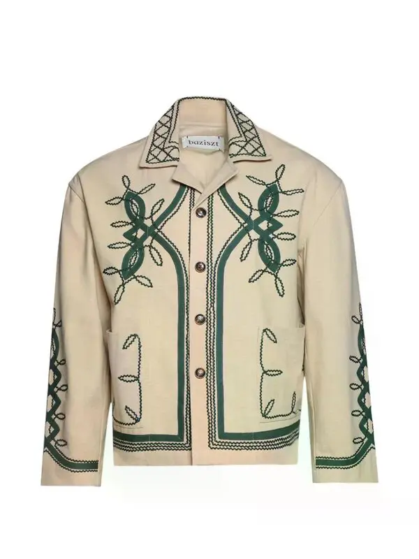 BAZISZT Baya Embroidered Shirt Jacket - Neutrals