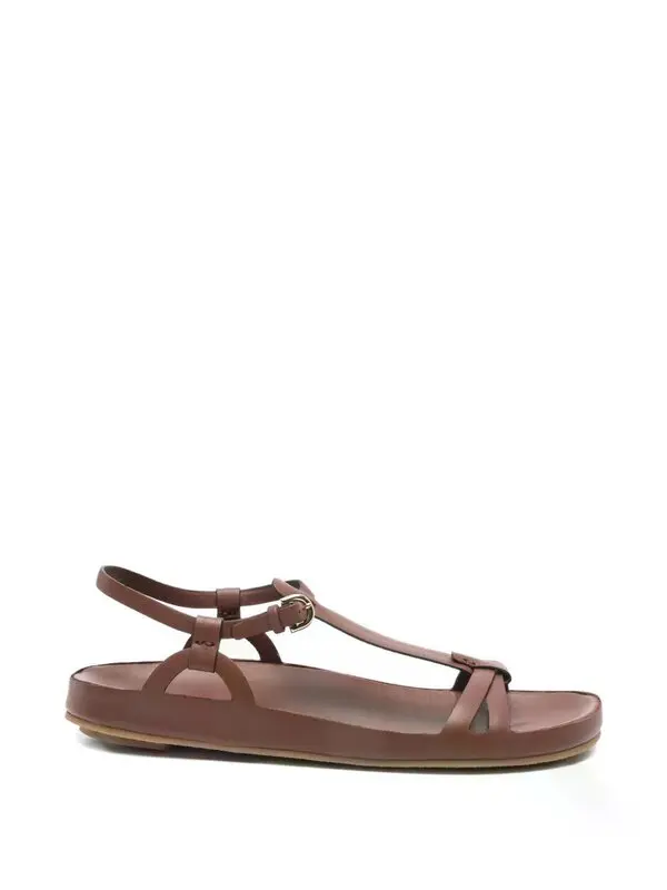 DEL CARLO Buckle-strap T-strap Sandals - Brown